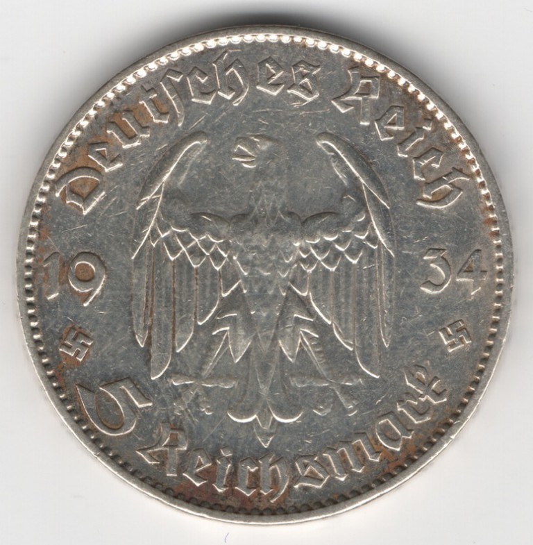 Third Reich 5 Reichsmark - Coin catalog online